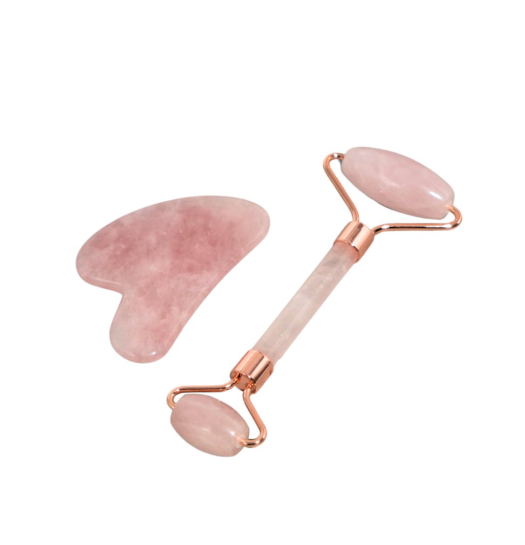 Rose Quartz Facial Roller & Gua Sha Set – Buddha Beauty Skincare
